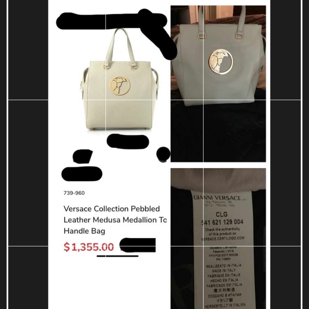 Versace Medusa Medallion Pebbled Leather Handbag - Gem